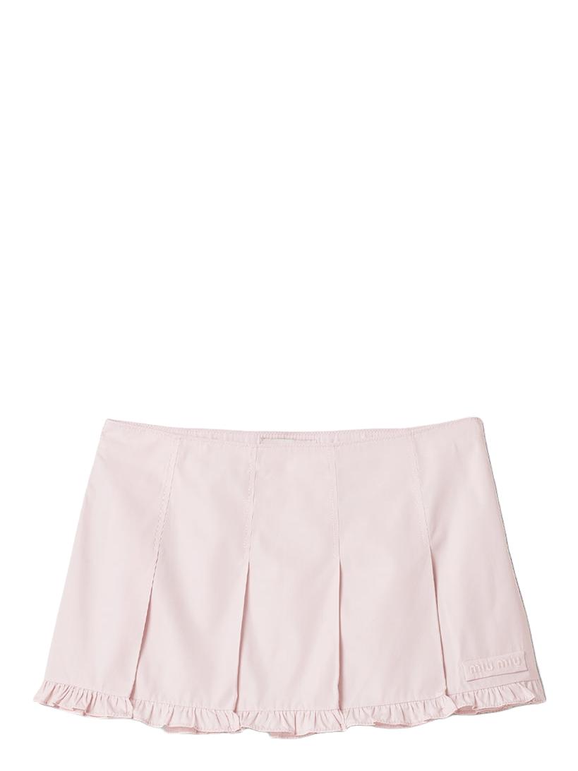 MIU MIU Poplin Pleated Mini Skirt